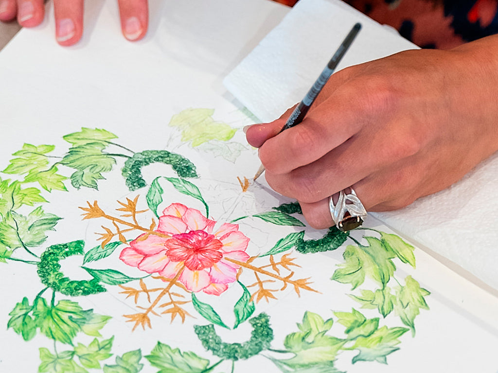 Live Botanical Mandala drawing inspired by Thyme Hotel, UK, a Pop Up ...